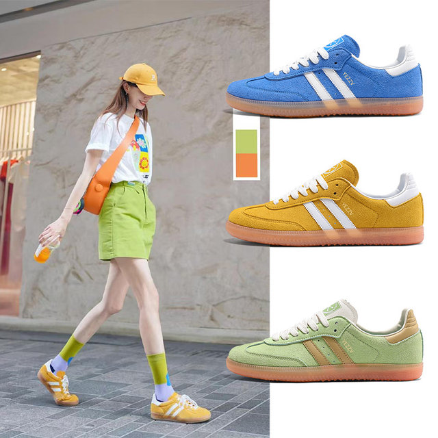 Dexun shoes for women summer new style genuine leather yellow retro ...