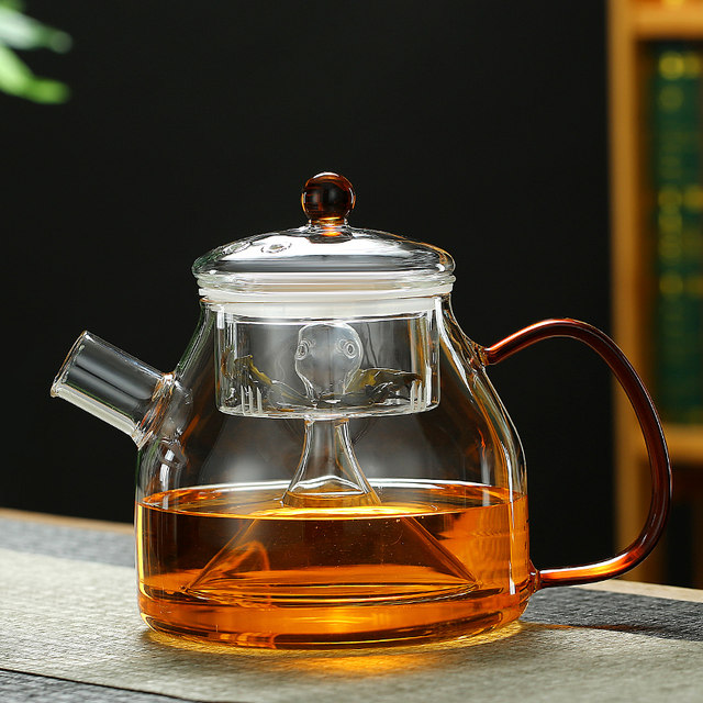 Thickened steaming teapot, high temperature resistant glass teapot ...