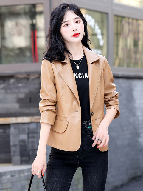 Spring and Autumn Haining genuine leather leather jacket for women ...