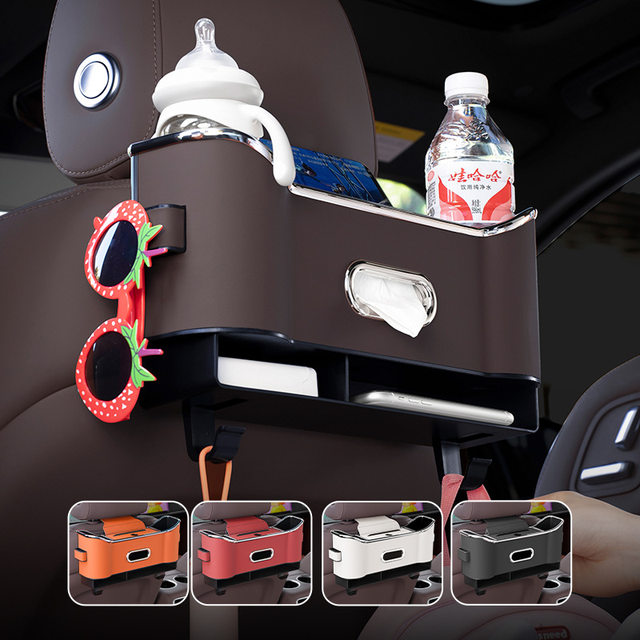 Suitable for car multifunctional storage box tissue box water cup ...