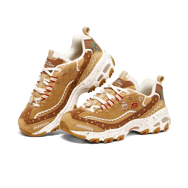 skechers Skechers winter women's retro Christmas gingerbread shoes lamb ...