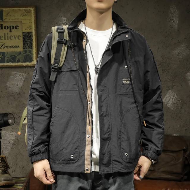 Mountain outdoor retro trendy brand lapel work jacket for men's spring ...