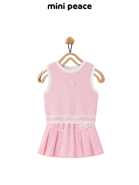 minipeace peacebird children's clothing girls summer sports suit new vest short skirt two-piece ...