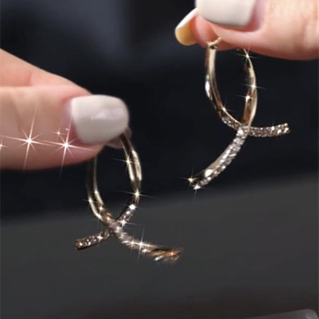 Niche design cross fishtail earrings for women, high-end, light luxury ...