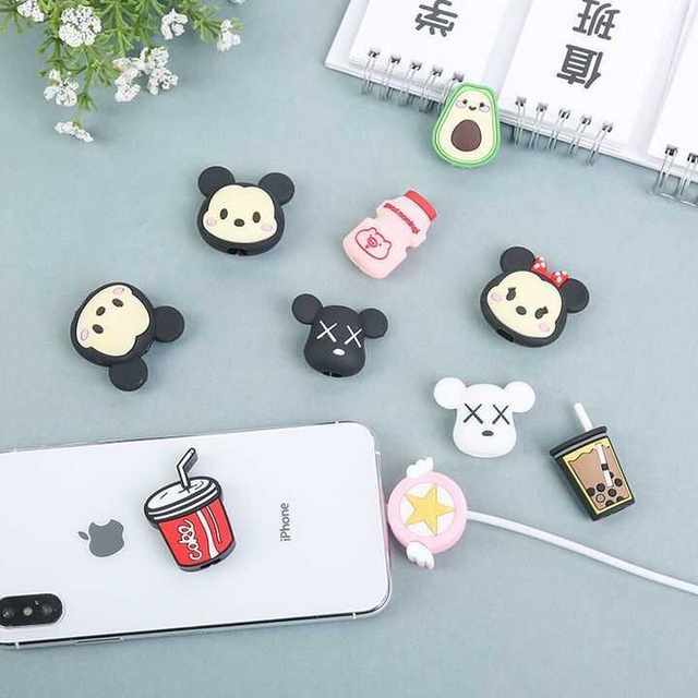 Charging cable protective cover silicone animal cartoon data cable ...