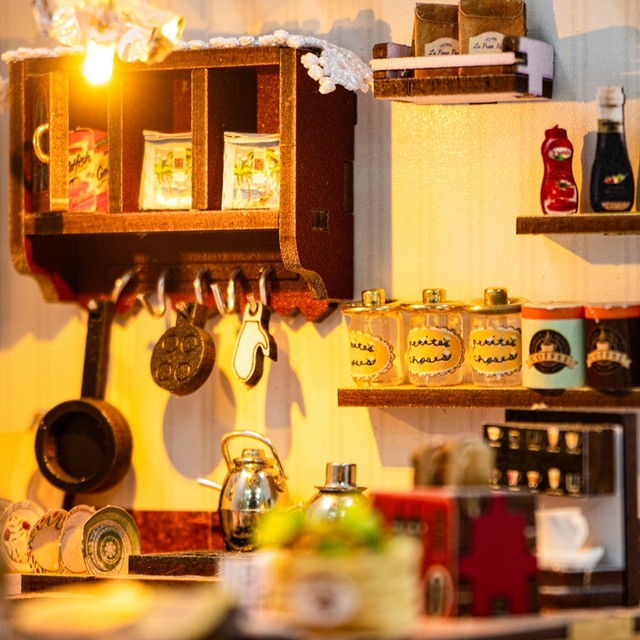 Diy hut Peta's kitchen hand-assembled small house miniature building ...