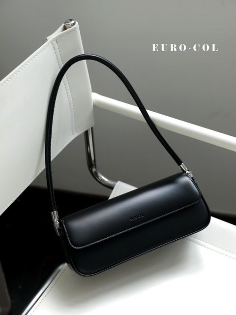 Auchan women's bag underarm bag 2025 new fashion leather baguette bag high-end niche versatile ...