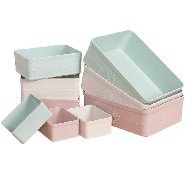 Storage box desktop lidless plastic rectangular organizer drawer ...