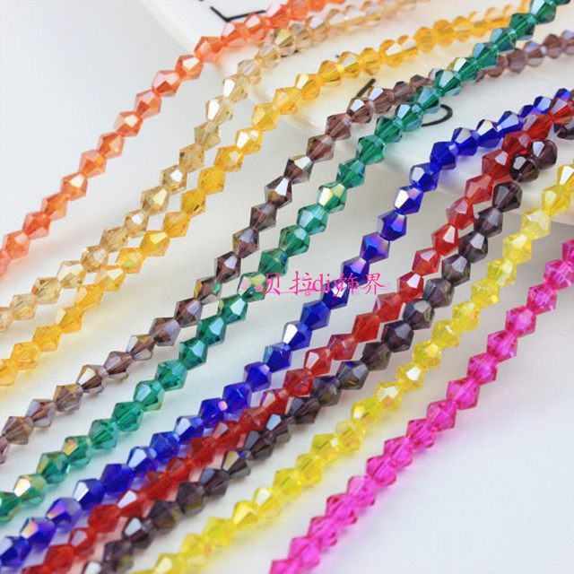 4mm crystal glass rhombus bead tip handmade diy handmade beaded ...