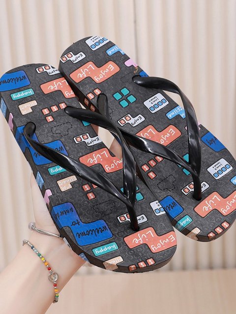Human -character slippers Women's summer new net red couple defense ...
