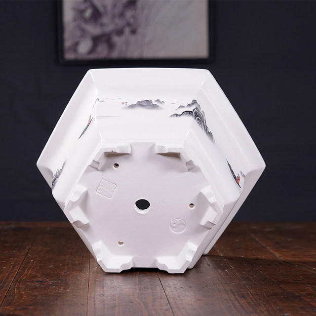 Flower pot with light luxury and high-end sense. Large square and ...