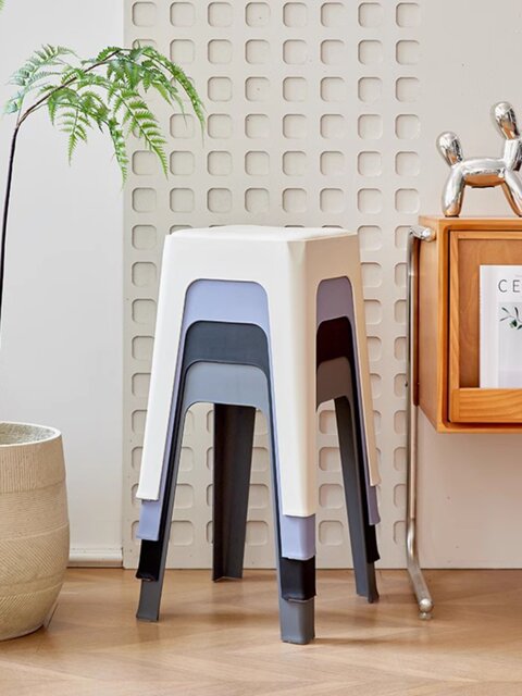 Internet celebrity soft-pack square stool upgraded thickened stackable ...