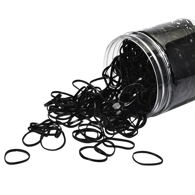 Thin rubber band small black disposable hair tie rubber band high ...