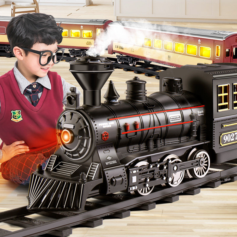 Electric Small Train Toy Set with High-Speed Rail and Remote Control