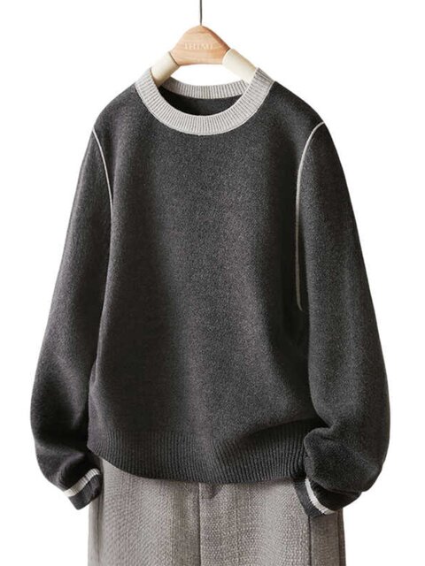 IHIMI high-end contrasting sweater for women 2025 spring new top ...