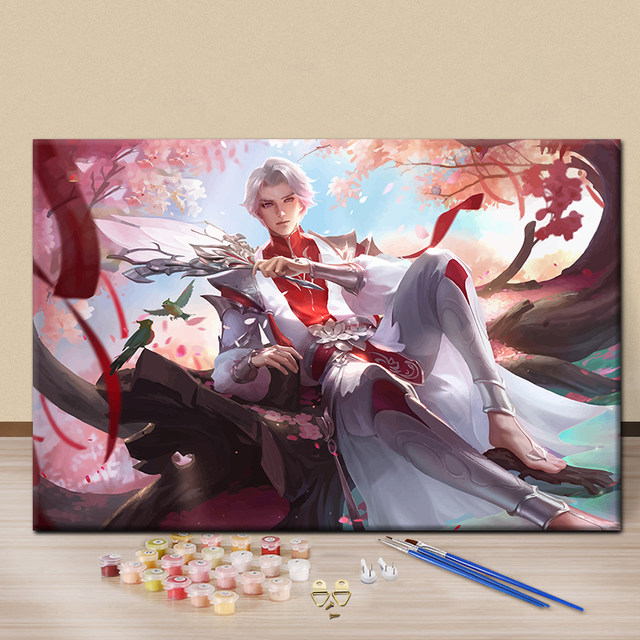 King of Glory male hero character series diy digital oil painting anime ...