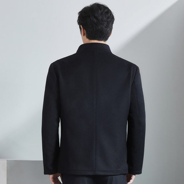 Hongdu middle-aged and elderly men's woolen jacket short men's jacket ...