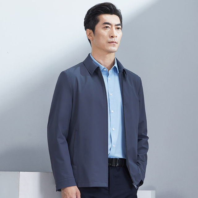 Hongdu Men's Jacket Summer Thin Business Lapel Washable Elastic Loose ...