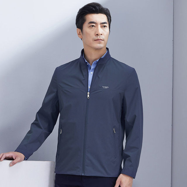 Hongdu Summer Thin Jacket Men's Casual Stand Collar Simple Fashion ...