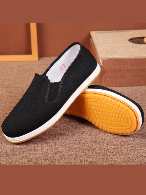 Traditional old Beijing cloth shoes for men's laminate beef tendon sole ...