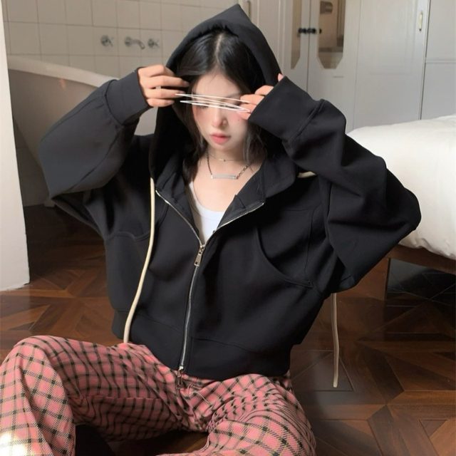 Thick American retro lazy style oversize sweater female autumn and ...