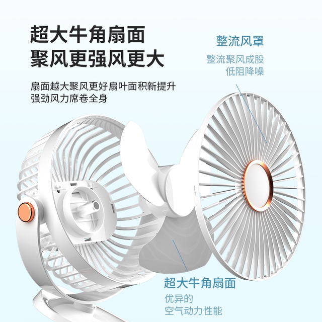 Small fan clip-on office desktop silent dormitory student baby stroller ...