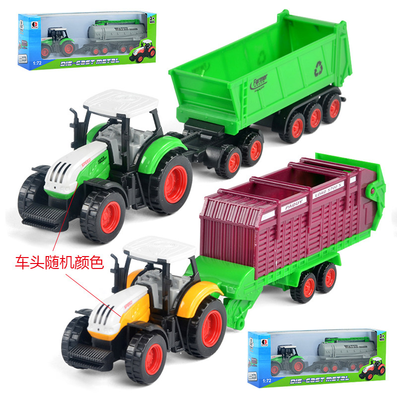Children's Farmer Car Simulation Alloy Tractor Model Farm Trailer ...