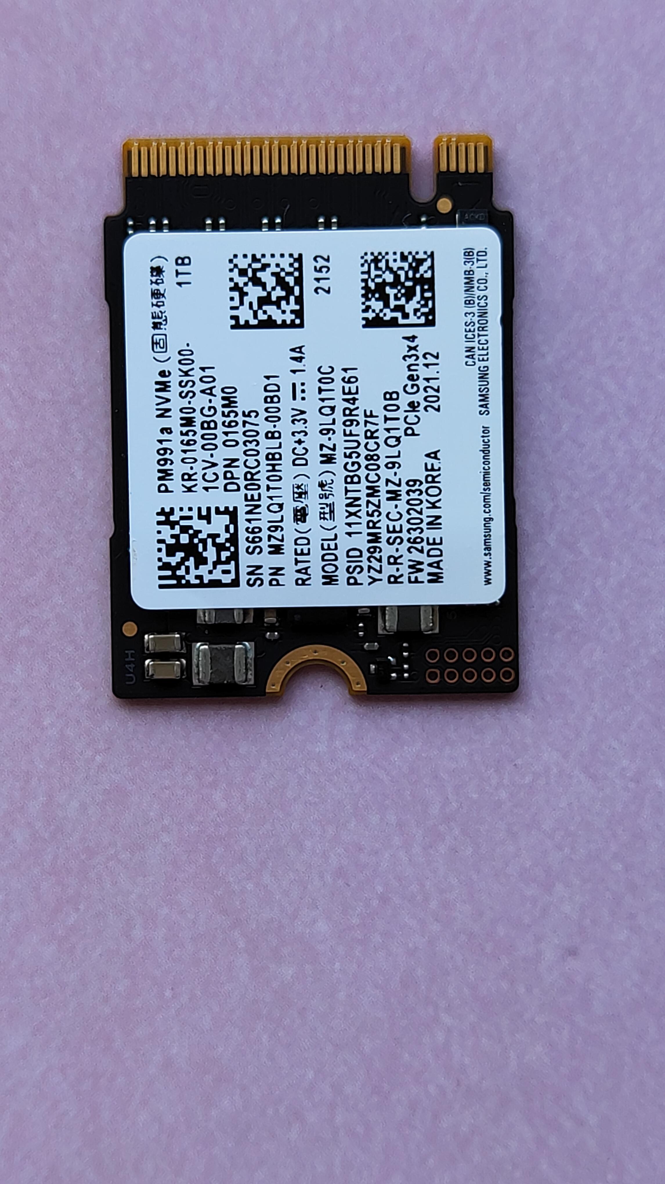 三星PM991A PM9C1A 9B1 2242 M.2 Nvme笔记本512G 1TB固态硬盘SSD-淘宝网