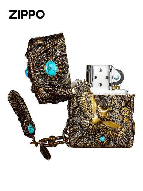 zippo lighter official zippo genuine windproof kerosene lighter heavy armor scorching sun eagle ...