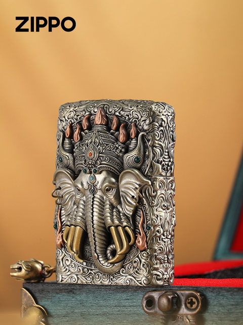 Zippo lighter Six Tooth Elephant King Official Zhibao Genuine Windproof ...