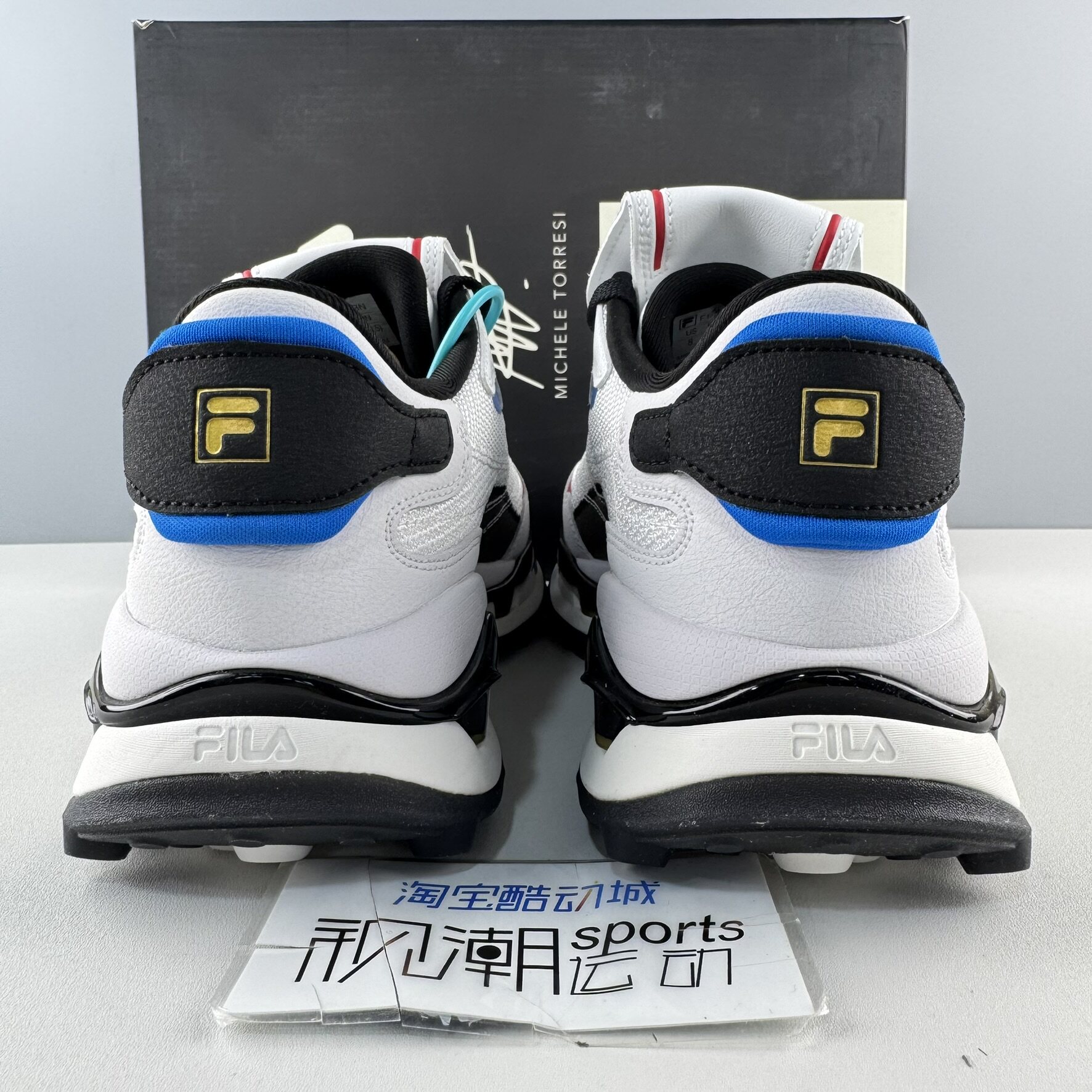 FILA Fila KM2 stacked shoes white gray men's retro versatile height ...