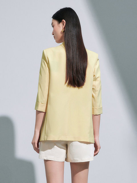 MOFAN Fashion Temperament Suit Jacket Women's Summer Iris Yellow ...