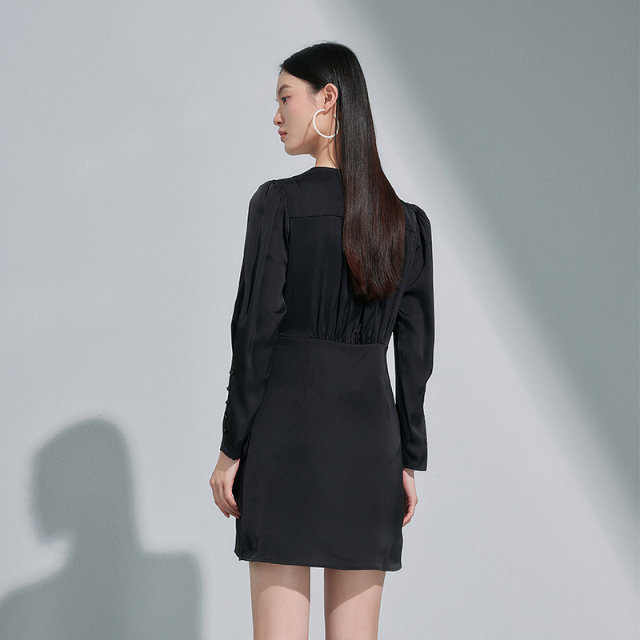 MOFAN Mofan elegant V -neck wrapped chest high -waist one -step skirt 2024 Early autumn style ...