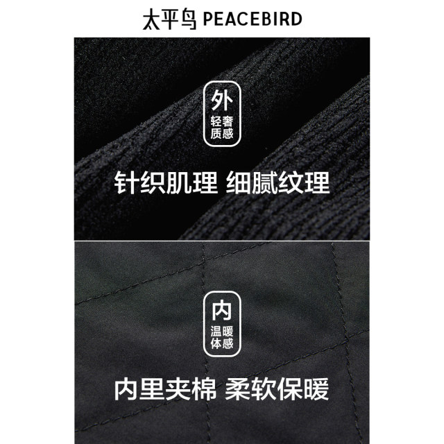 PEACEBIRD Men's Textured Shirt Jacket 2024 Winter New Padded Lapel ...