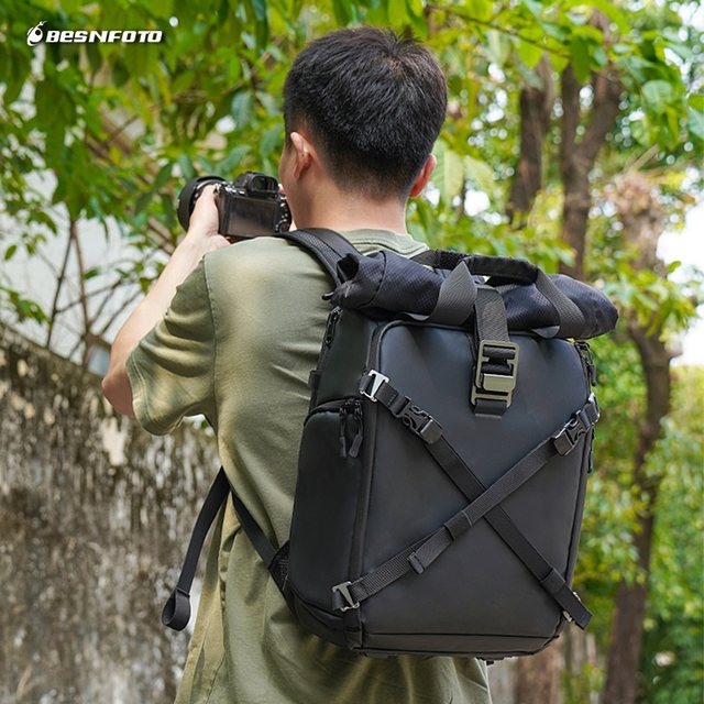 BESNFOTO camera bag backpack digital SLR waterproof professional multi ...