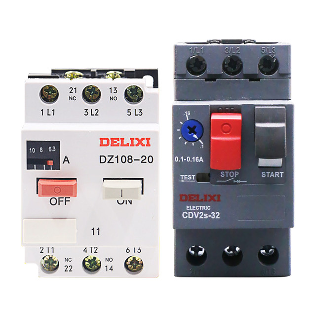 Delixi Motor Protection Plastic Case Circuit Breaker Dz108-20/11 Adjustable Current 3Ve Low ...
