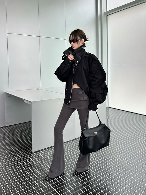 IAMC Plus Germany knit sweater inside micro -flared pants casual pants ...