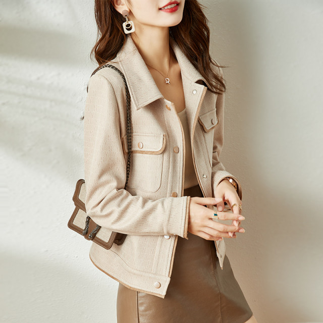 Jacket women's short style high-end small person spring and autumn 2024 ...