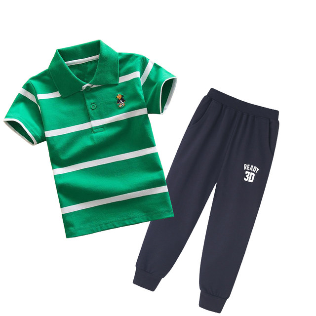 Bala bala children's short-sleeved suit summer new boys' cotton thin ...