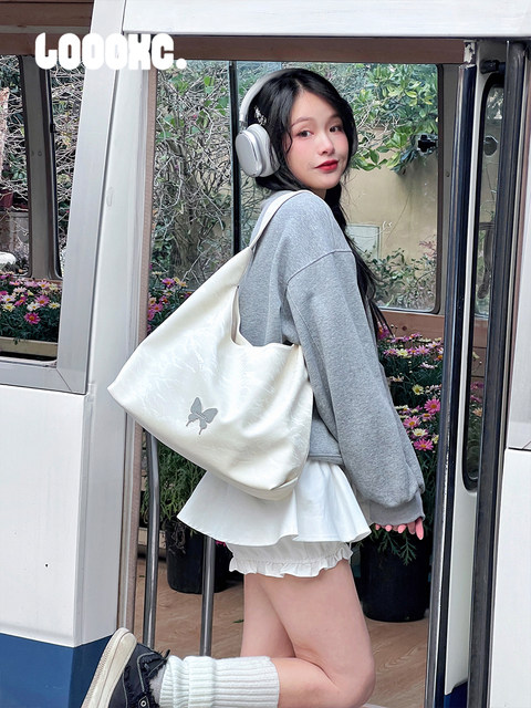 Lu Xiaochuan "Cream Galaxy" Tote Bag Women's Large Capacity Portable Shoulder Bag Lightweight ...