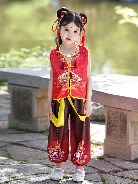 June 1st Nezha Clothes Fairy Tale Anime Halloween Cos Nezha Clothes ...