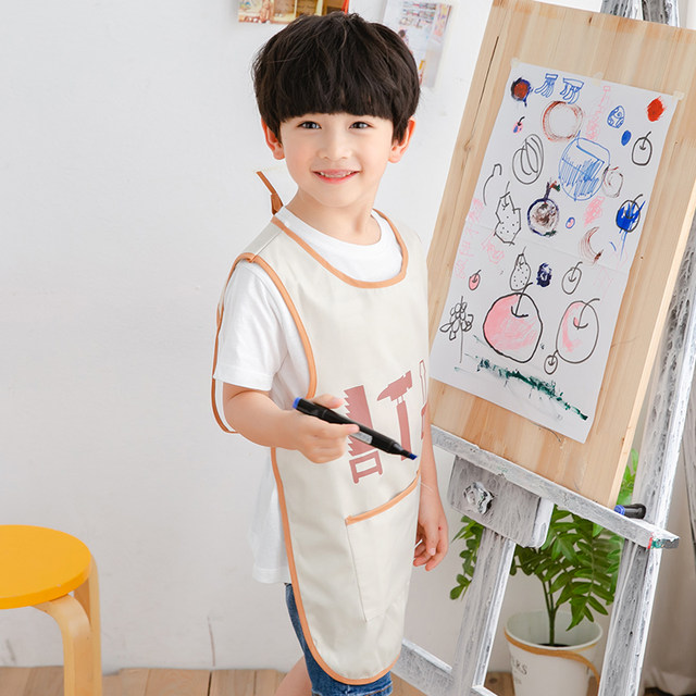 Baby eating sleeveless smock boy painting long sleeve waterproof ...