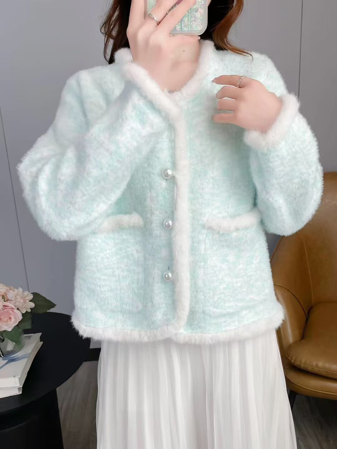 Milk FUFU high -level sensor small incense sweet sweater jacket female ...