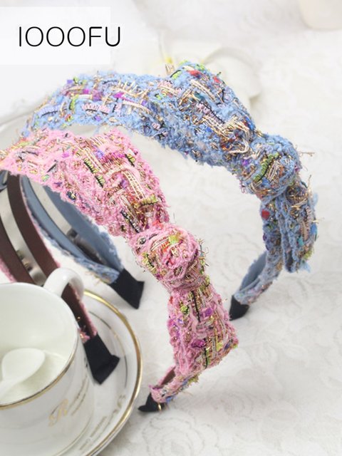 Xiaoxiangfeng Bow wide edge hair hoe female Korean mobile stereo bow ...