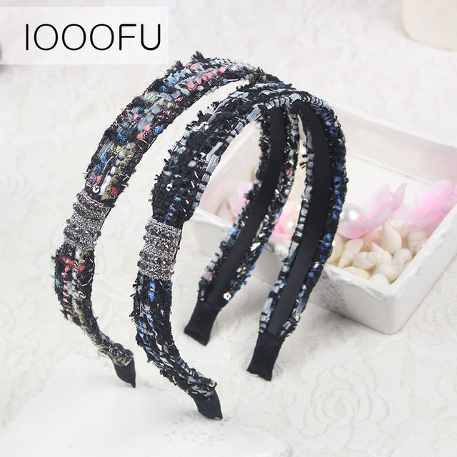 Diamonds in the rhinestone, wide cotton hemp, head hoop, Korean drill ...