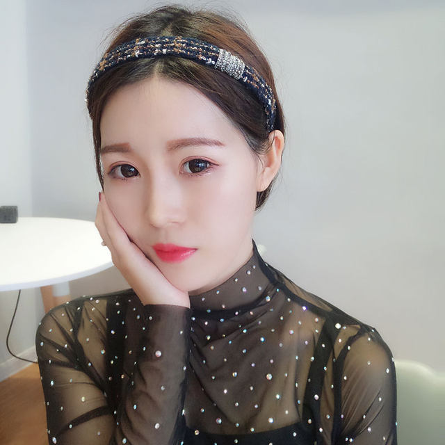 Diamonds in the rhinestone, wide cotton hemp, head hoop, Korean drill ...