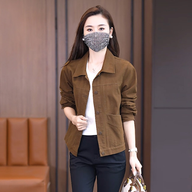 Short casual jacket for women 2025 spring and autumn new pure cotton ...