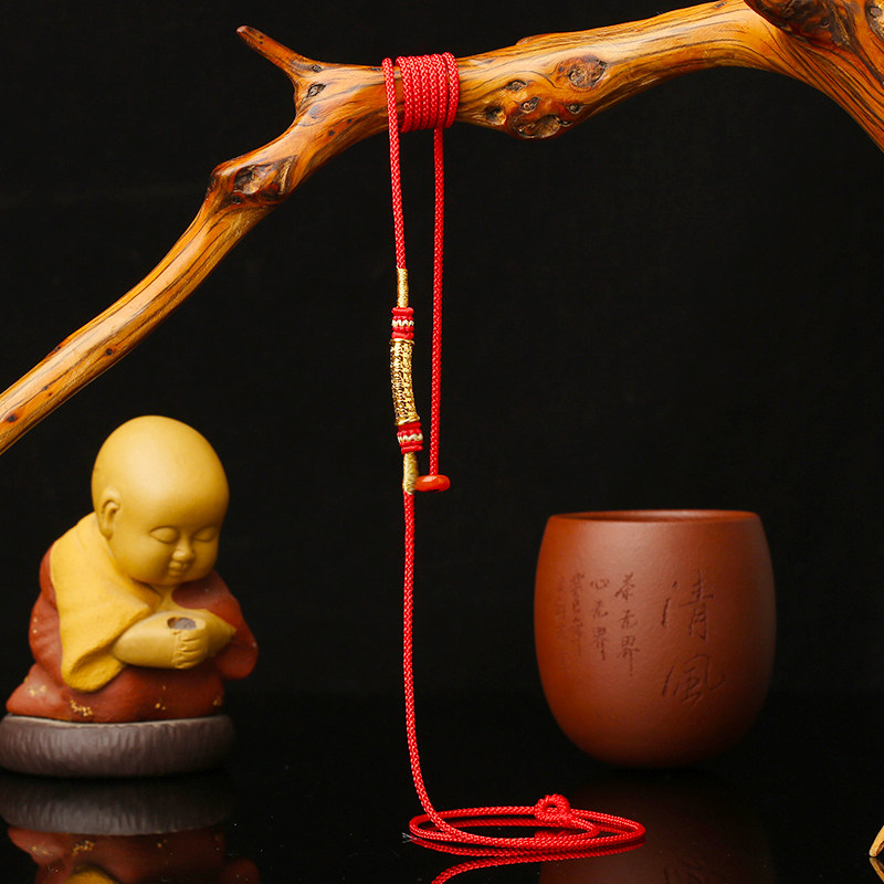 Red rope waist chain for women in the year of birth, 999 pure gold, six ...