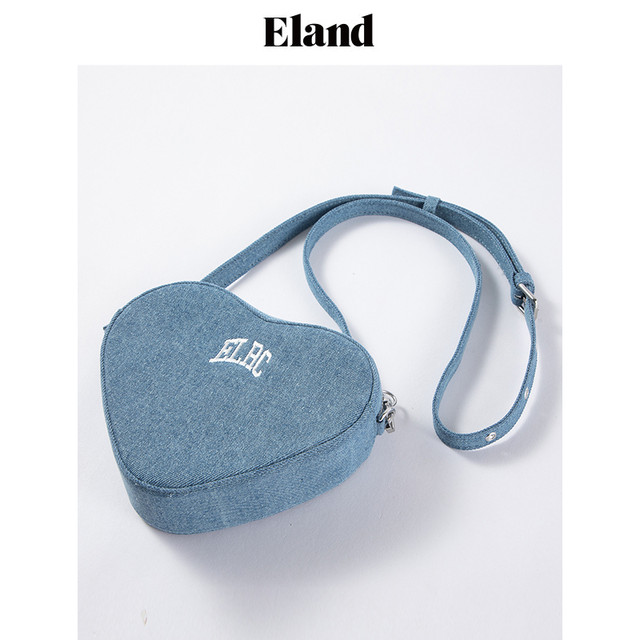 ELAND clothing shoulder bag messenger bag small bag denim embroidered ...