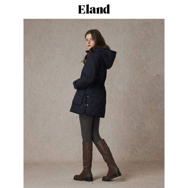 Eland women's warm turtleneck coat with detachable hood 24 new winter ...